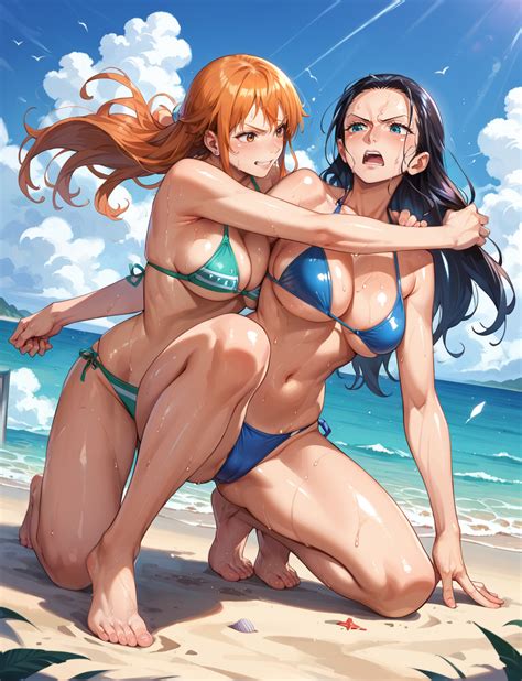 Rule 34 Ai Generated Beach Bearhug Bikini Catfight Female Female Only