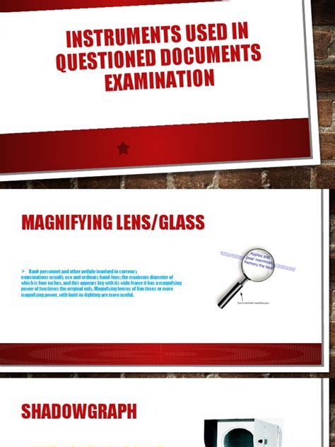 Instruments Used In Questioned Documents Examination Pdf Stereoscopy Microscope