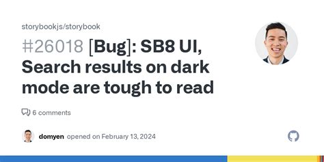 Bug Sb8 Ui Search Results On Dark Mode Are Tough To Read · Issue