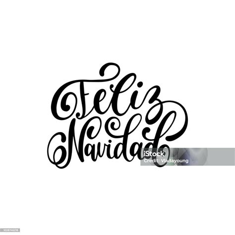Feliz Navidad 축제 배경에 문자 스페인 메리 크리스마스 손에서 번역 해피 휴일 인쇄 술입니다 0명에 대한 스톡 벡터