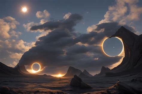 O Sol E A Lua Se Alinham Em Uma Impressionante Exibição De Luz E Escuridão Um Eclipse Solar