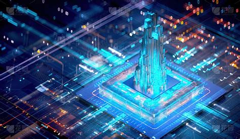 赛博朋克ai的3d渲染。电路板。技术背景。中央计算机处理器cpu和gpu的概念。数字芯片主板。技术科素材 花瓣网