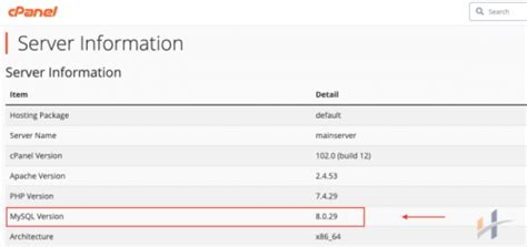 Determine The Mysql Version By Cpanel Phpmyadmin And Command Line