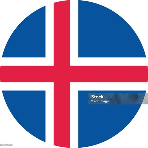 아이슬란드 국기입니다 플래그 아이콘입니다 표준 색상 원 아이콘 플래그입니다 컴퓨터 일러스트레이션 디지털 일러스트레이션 벡터 일러스트 레이 션입니다 0명에 대한 스톡 벡터