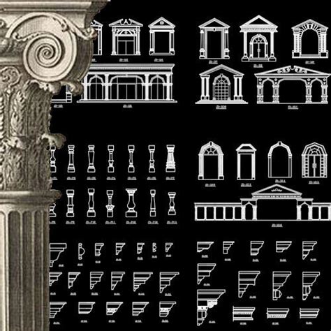 Ornamental Parts Of Buildings 13 Cad Design Free Cad Blocks