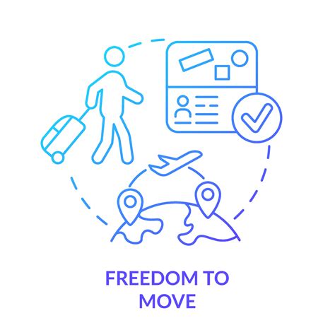 Freedom To Move Blue Gradient Concept Icon Opportunity To Relocate