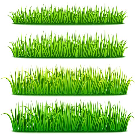 Premium Vector Fresh Green Grass Borders Set