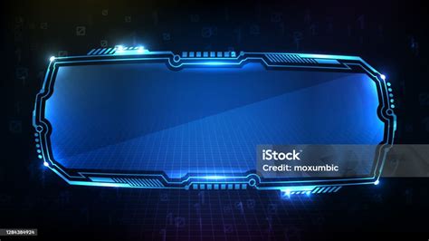 블루 빛나는 디지털 번호 기술 공상 과학 프레임 Hud Ui의 추상적 미래 배경 0명에 대한 스톡 벡터 아트 및 기타 이미지 0명 개념 개념과 주제 Istock