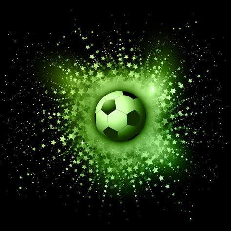 추상 스타 버스트 배경에 축구 공 무료 벡터