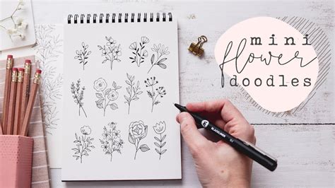 Mini Floral Doodles Learn To Draw Simple Flowers Youtube