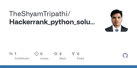 Github Theshyamtripathihackerrankpythonsolution · Github