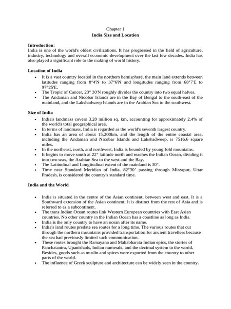 Class 9 Geo Ch 1 Notes 1 Pdf Continent Asia