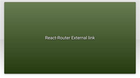 React Router External Link Youtube