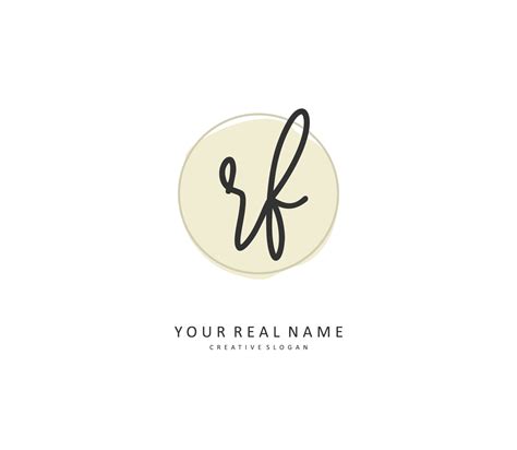 Rf Initial Letter Handwriting And Signature Logo A Concept Handwriting