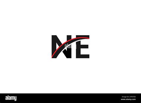 Monogram Letter Ne Modern Initial Logo Design Linked Circle Vector