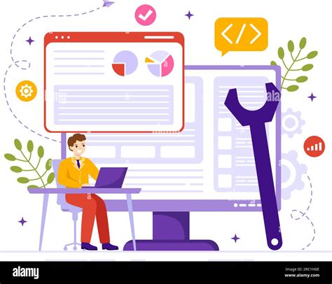 Software Testing Vector Illustration With Application Engineering Debugging Development Process