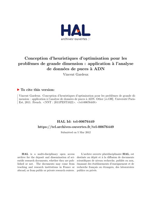 Pdf Heuristics Implementation For High Dimensional Problem Optimization Application In