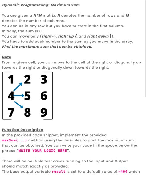 solved dynamic programming maximum sum you are given a n m