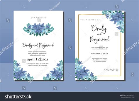 Modern Wedding Invitation Card Set Vector Pink Color Wedding