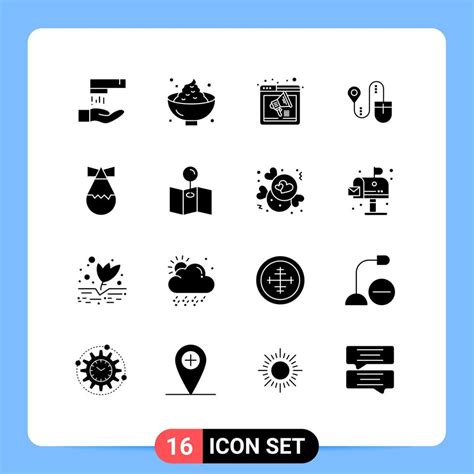 Set Of 16 Modern Ui Icons Symbols Signs For Bomb Search Browser Location Webpage Editable Vector