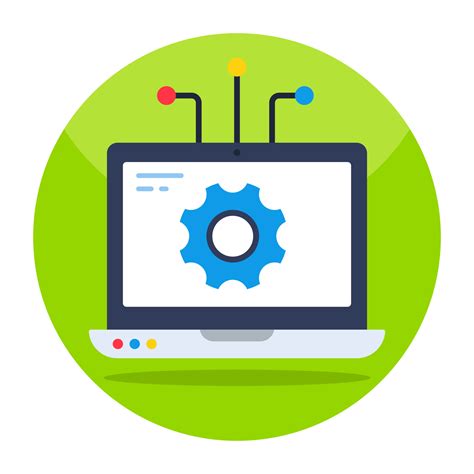 Gear Inside Laptop Icon Of System Development 9781507 Vector Art At