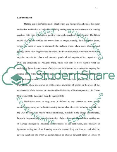Making Use Of The Gibbs Model For Evaluating Medication Error Essay
