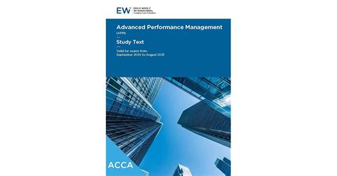 ACCA Advanced Performance Management APM Study Text 2020 21 By