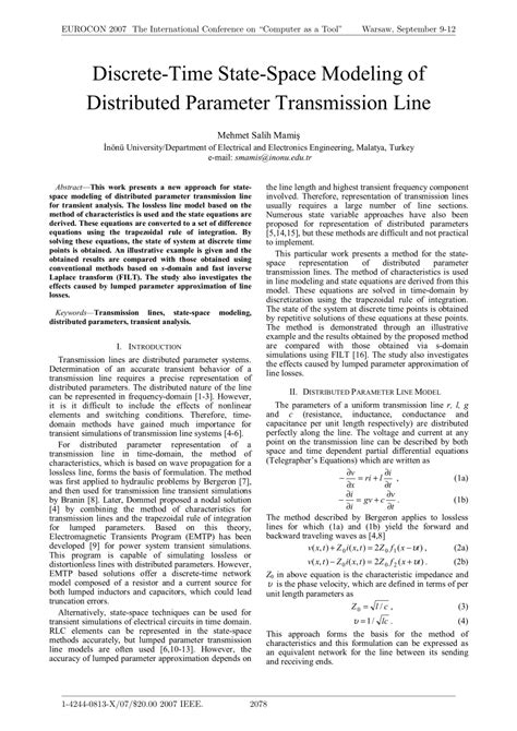 Pdf Discrete Time State Space Modeling Of Distributed Parameter
