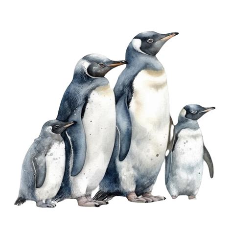 얼음 펭귄 집 가족 클립 아트 프리미엄 벡터