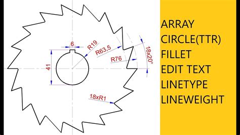 AutoCAD Array Edit Text Ed Linetype Lineweight YouTube