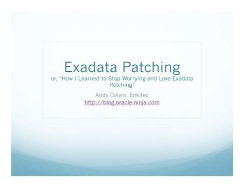 Exadata Patching