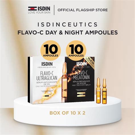 Isdin Isdinceutics Flavo C Day And Night Ampoules Box Of 10 X 2 Anti