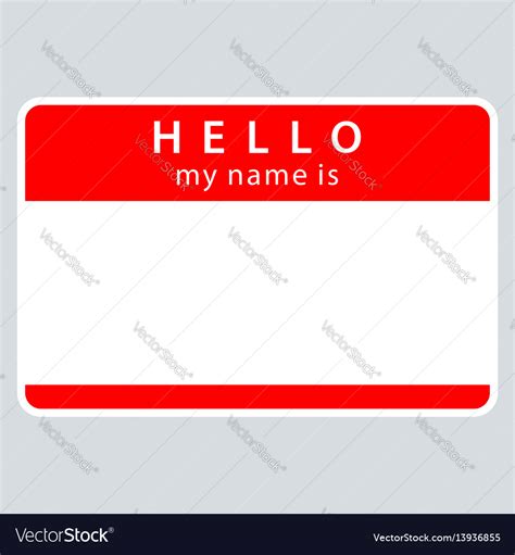Red Name Tag My Royalty Free Vector Image VectorStock