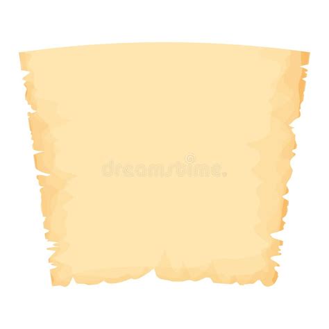 Jagged Piece Parchment Paper Torn Pieces Old Sheet In Cartoon Style Textured Empty Frame Note