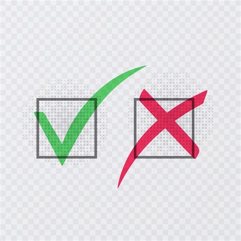 Cochez Et Croisez Les Signes Coche Verte Ok Et Icônes X Rouges