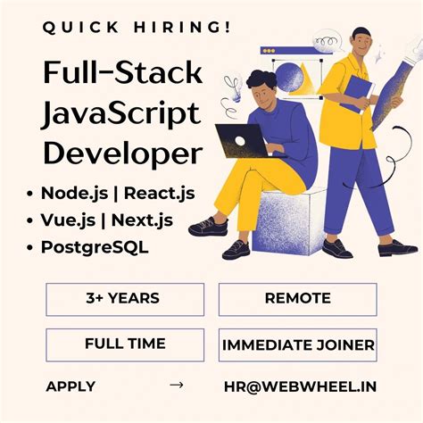 Hiring Fullstackdeveloper Nodejs Reactjs Vuejs Nextjs Postgresql Webwheel Technologies