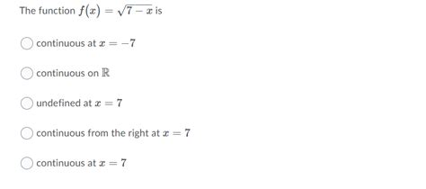 solved the function f x v7 x is continuous at x 7