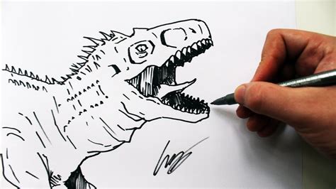 Como Desenhar Um Indominus Rex Jw Dinossauro How To Draw A