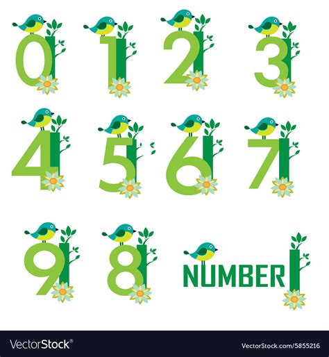 Cute Number Royalty Free Vector Image Vectorstock