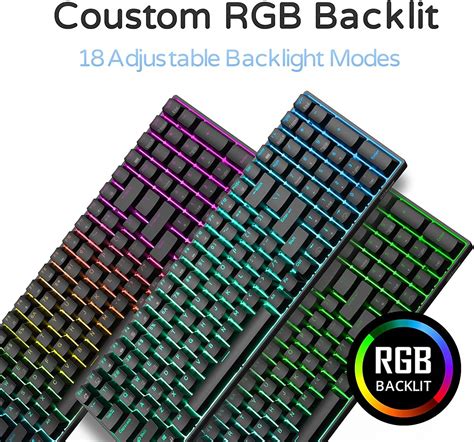 Royal Kludge RK100 RGB Mechanical Gaming Keyboard, Wireless/Bluetooth ...