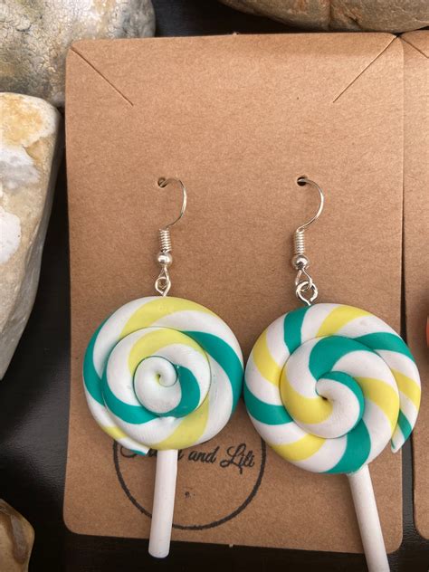 Lollipop Style Novelty Earrings Personalise Your Earrings Etsy