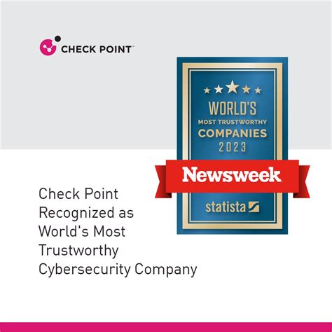 Check Point Software Technologies Recognized By Newsweek As Worlds Most Trustworthy
