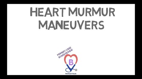 Heart Murmur Maneuvers Youtube