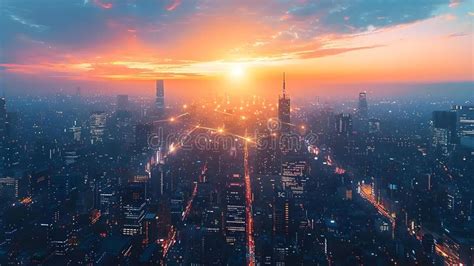 G Network Connectivity Illustrated In Urban Cityscape With Global Media Icon Concept Urban