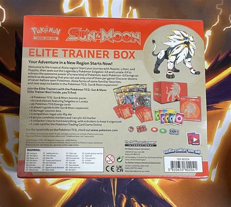 SEALED Sun Moon Base Elite Trainer Box ETB Solgaleo Art Pokemon