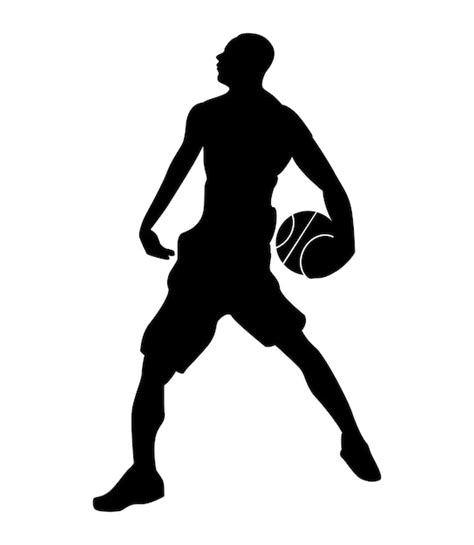 농구 선수의 실루엣 벡터 일러스트 레이 션 프리미엄 벡터