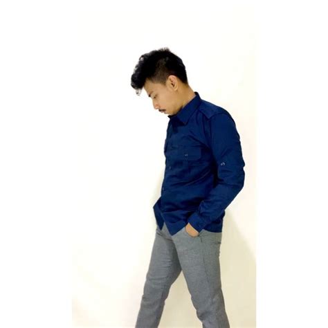 Baju Kemeja Pdl Pdh Lapangan Lengan Panjang Marun Pakaian Atasan