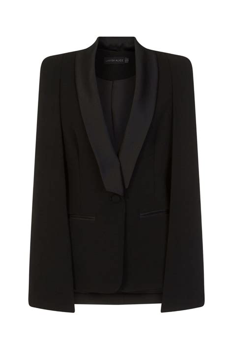 Lavish Alice Black Fitted Cape Blazer