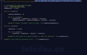 Arrays Python Inventario De Un Almacen Tutorias Co