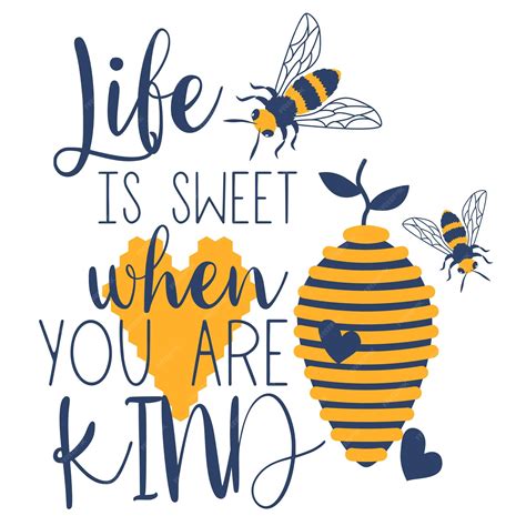 Miel Y Abeja Frase De Letras De Motivación Dibujada A Mano En Estilo De